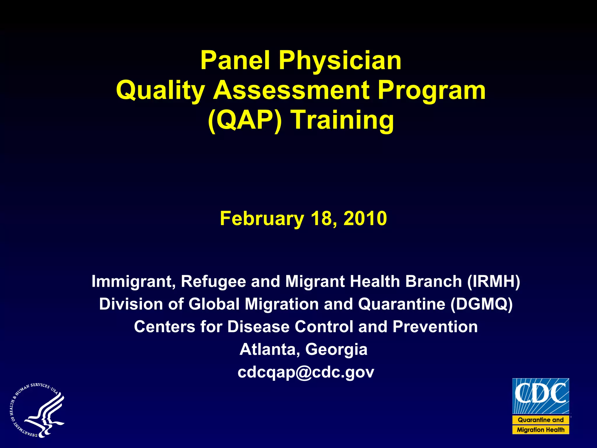 Qap Training Session 1 021810 | PPT