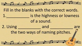 1Q_PITCHES in music its meaning and explanation | PPTX