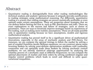 "Quantitative Trading as a Mathematical Science" by Dr. Haksun Li ...