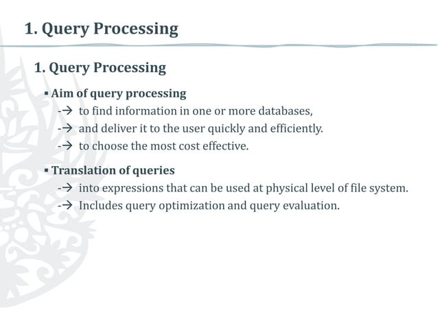 1 query processing | PPT 1 query processing | PPT