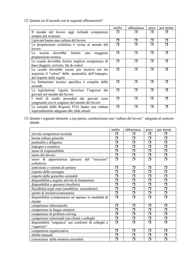 1 Questionario studenti 2013 | PDF