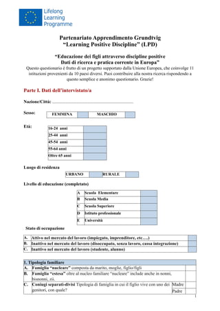 Questionario LPD | PDF