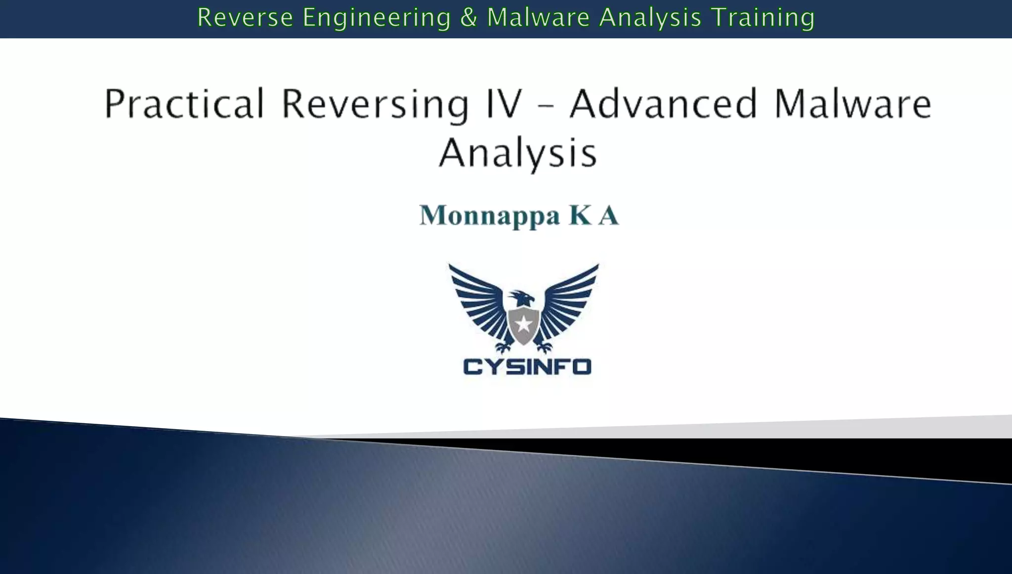 Reversing Malware Analysis Trainingpart9 Advanced Malware Analysis Ppt 