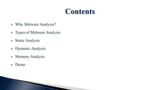 Reversing malware analysis trainingpart9 advanced malware analysis | PPTX