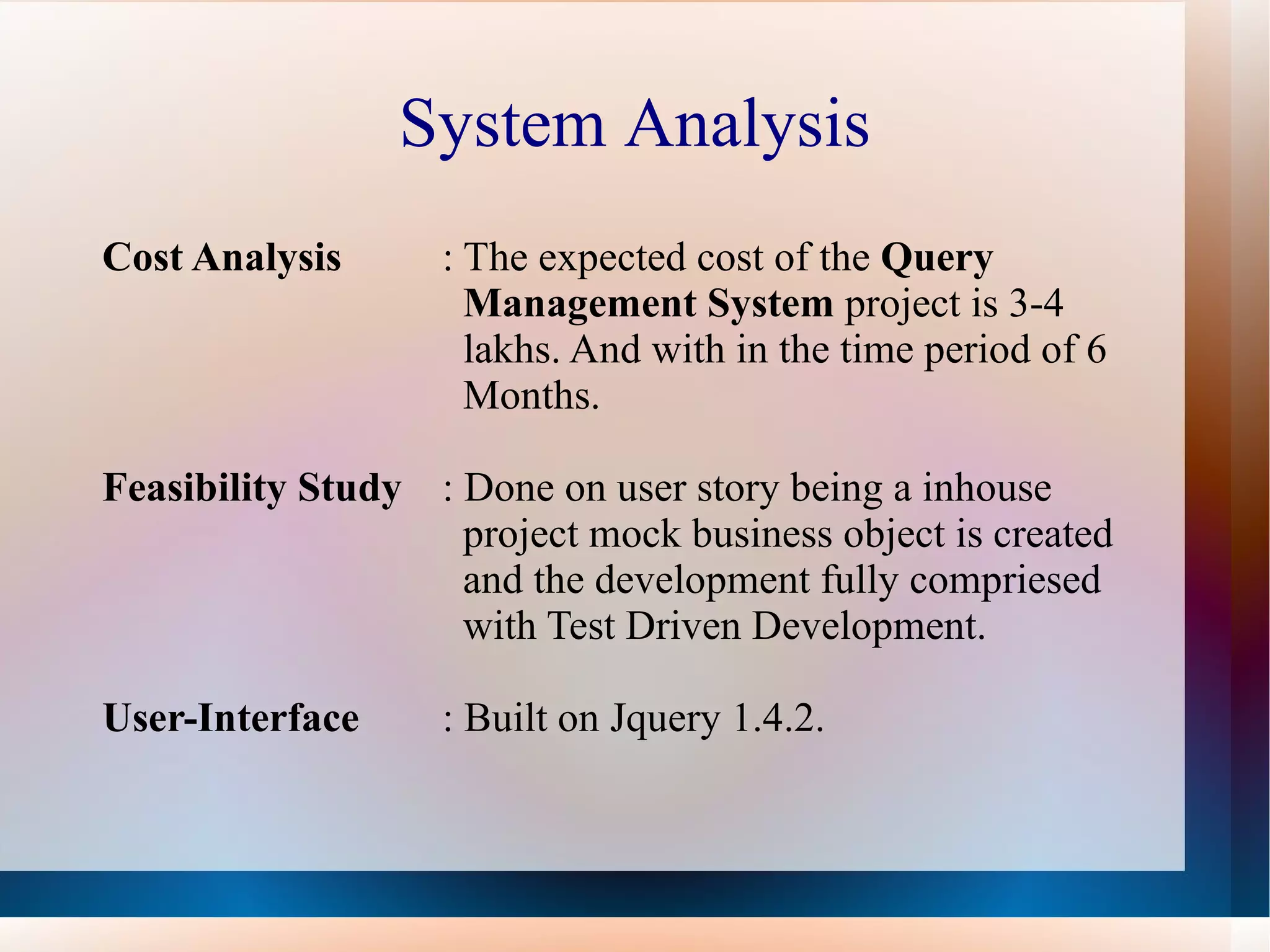 Query Management system-Ist Review presentation | PPT