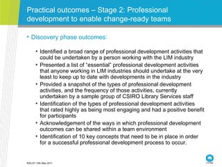 Libraries, change management and professional development: discovering ...