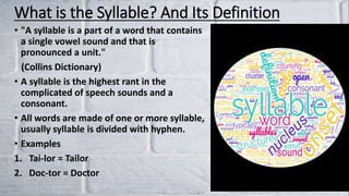 The Syllable | A Study of English Language and Phonetics | PPTX