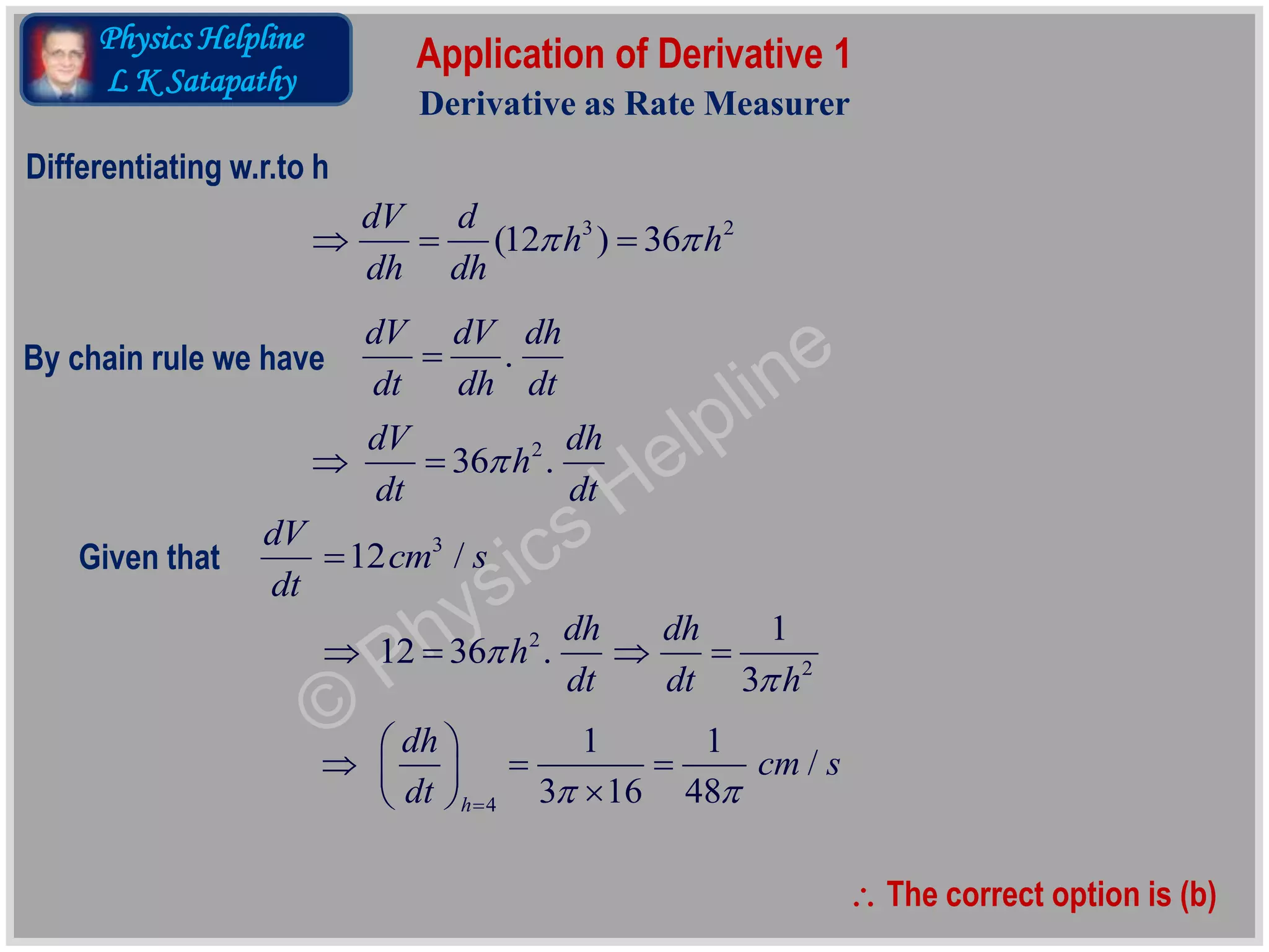 Application Of Derivative 1 Ppt