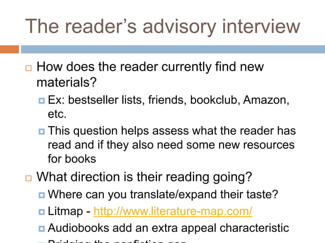 Reader's Advisory 101 | PPT