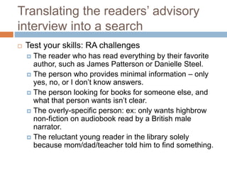Reader's Advisory 101 | PPT