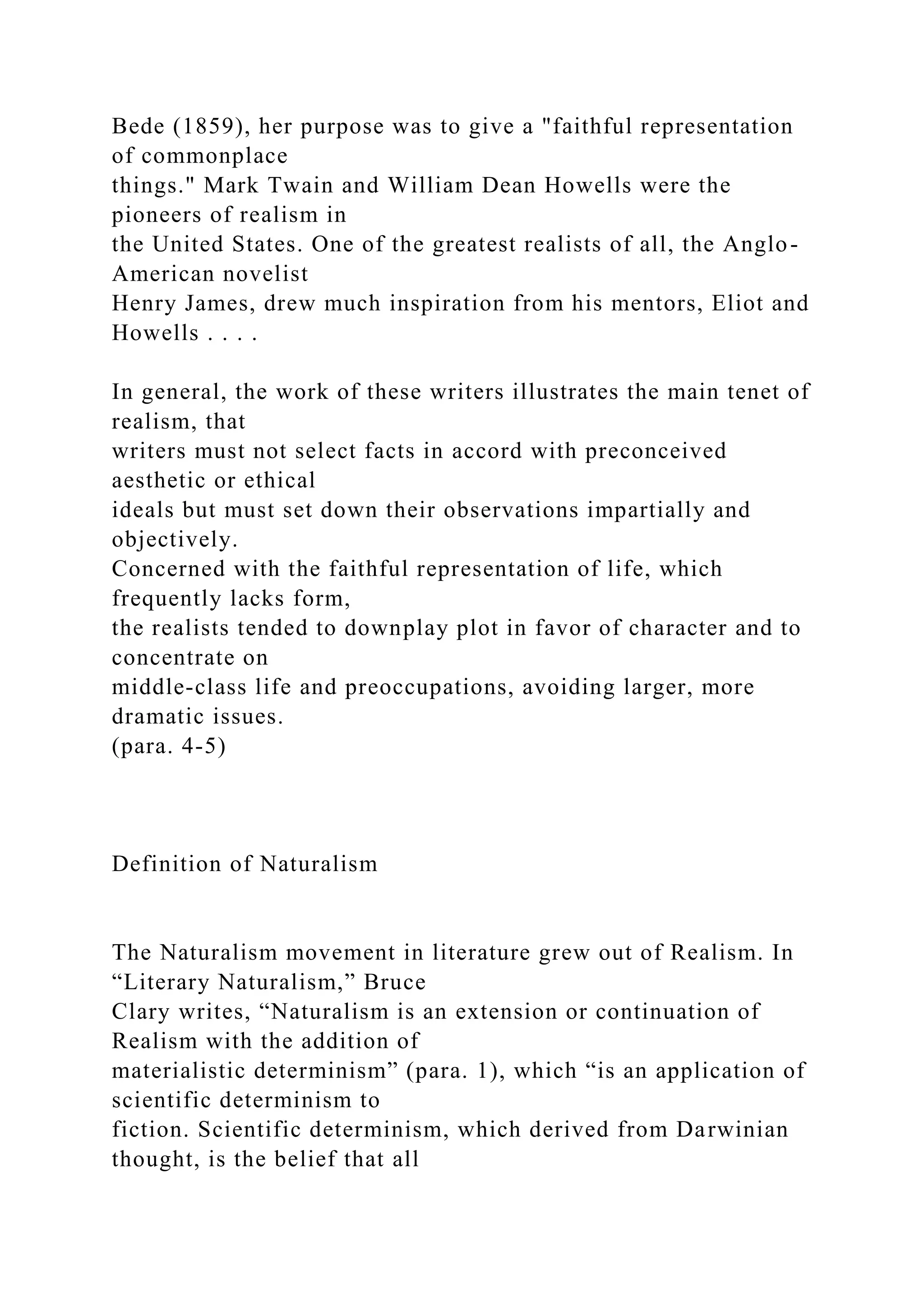 1 Realism and Naturalism An Historical Context .docx