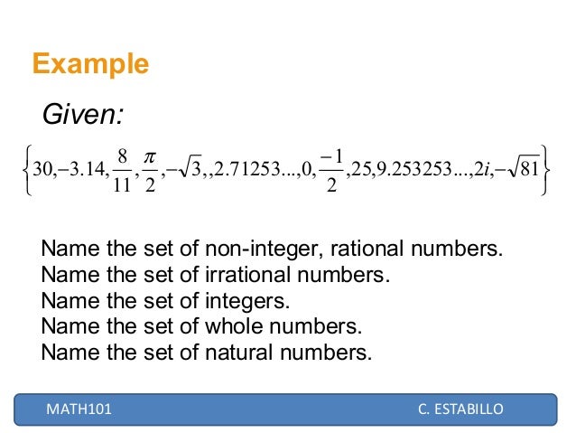 Whole Numbers Non Examples