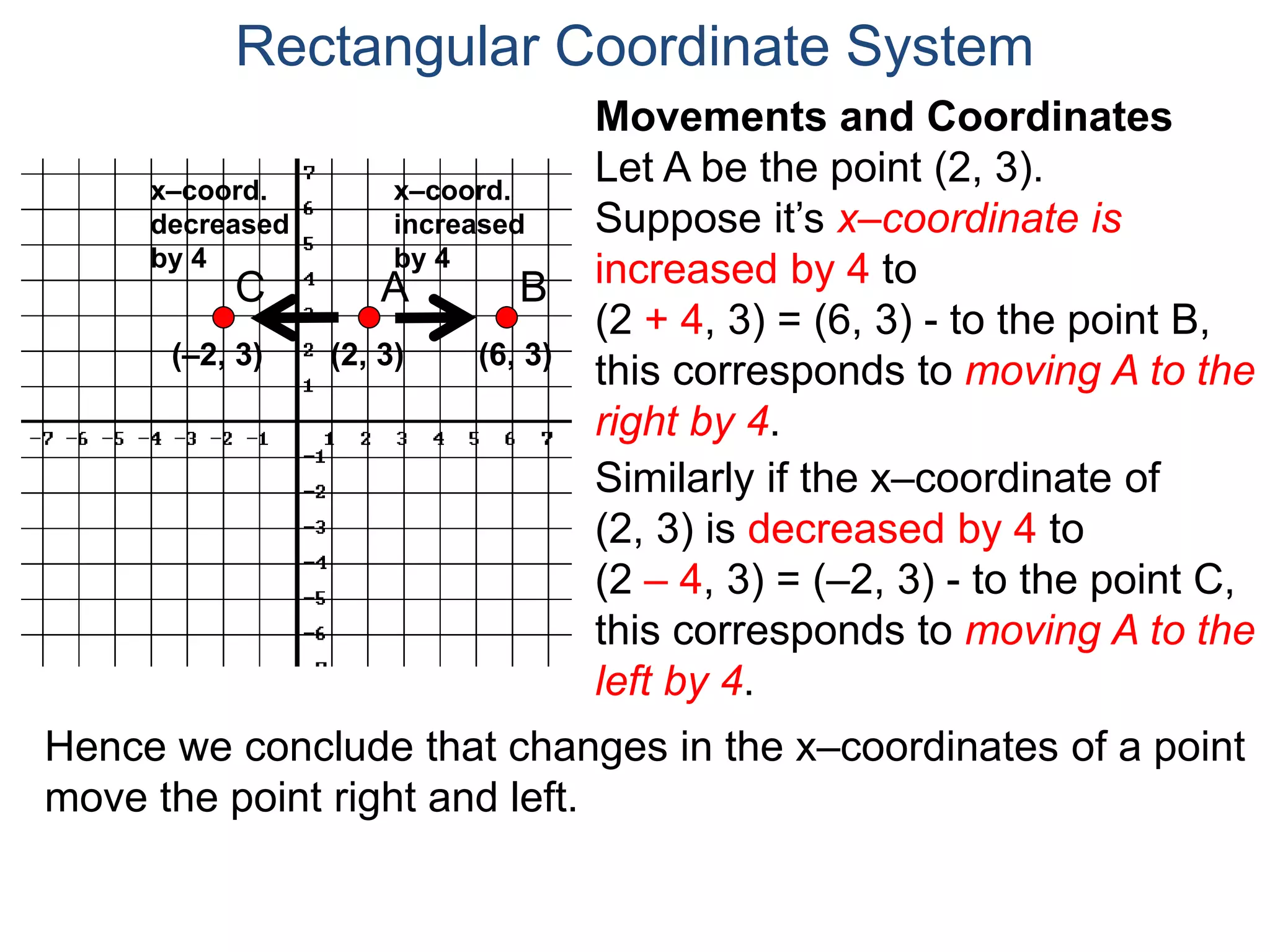 1 Rectangular Coordinate System X Ppt