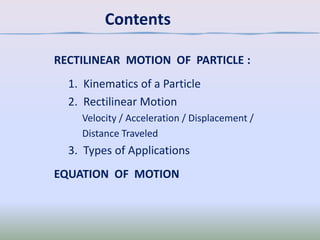 Rectilinear Motion Examples