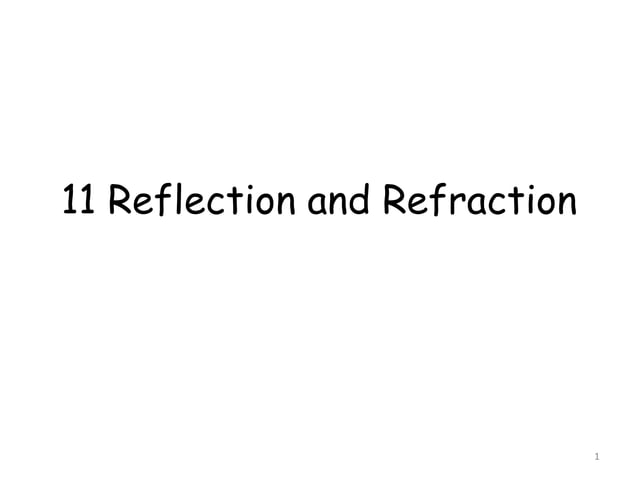 1 reflection and refraction | PPT