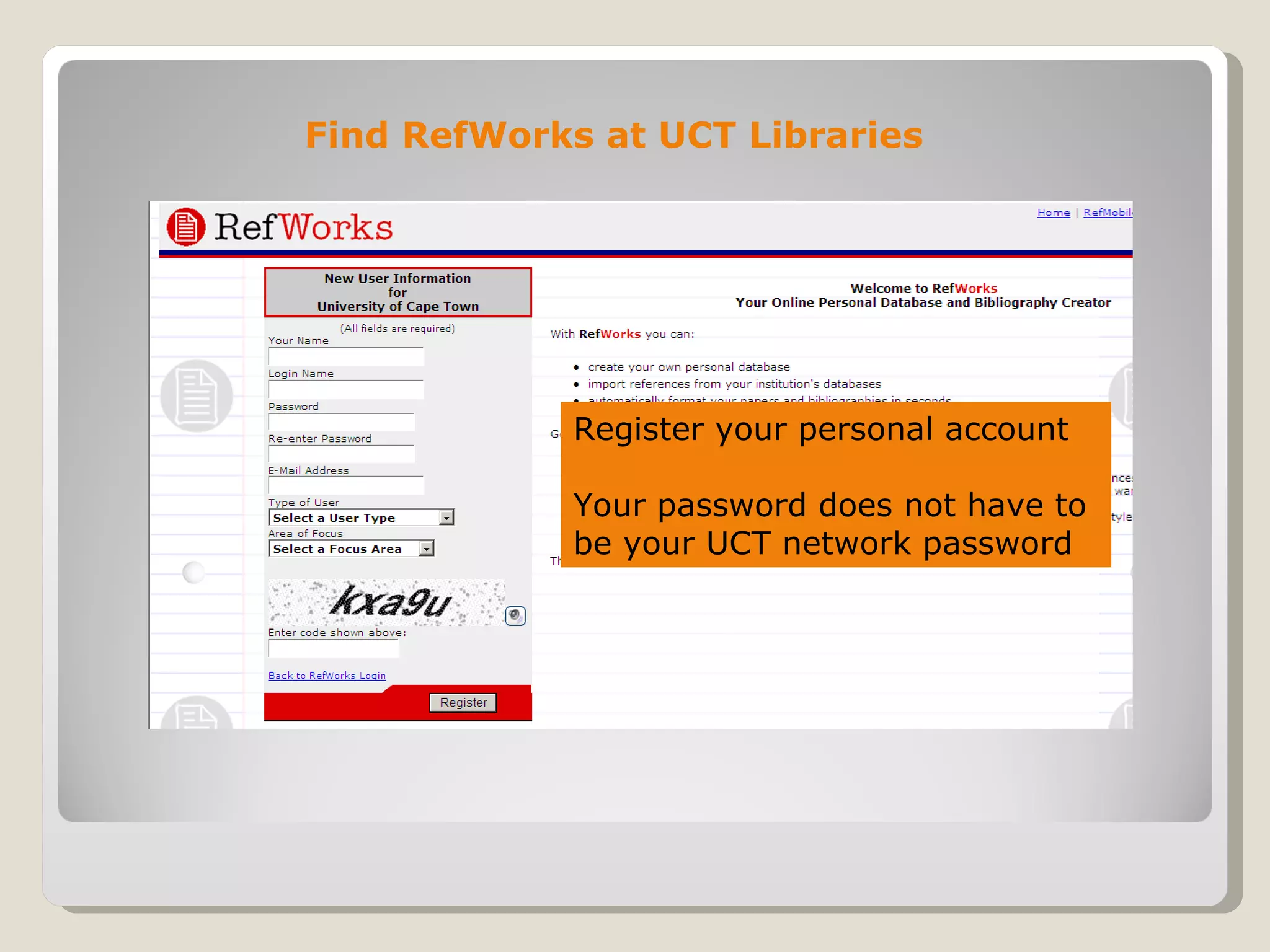 1 ref works 2.0 login | PPT