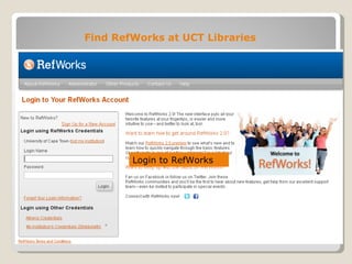 1 ref works 2.0 login | PPT