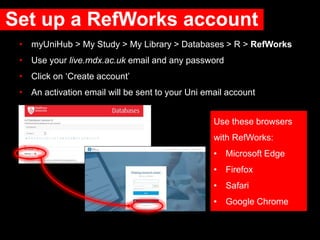 RefWorks 1: Getting Started | PPT | Free Download