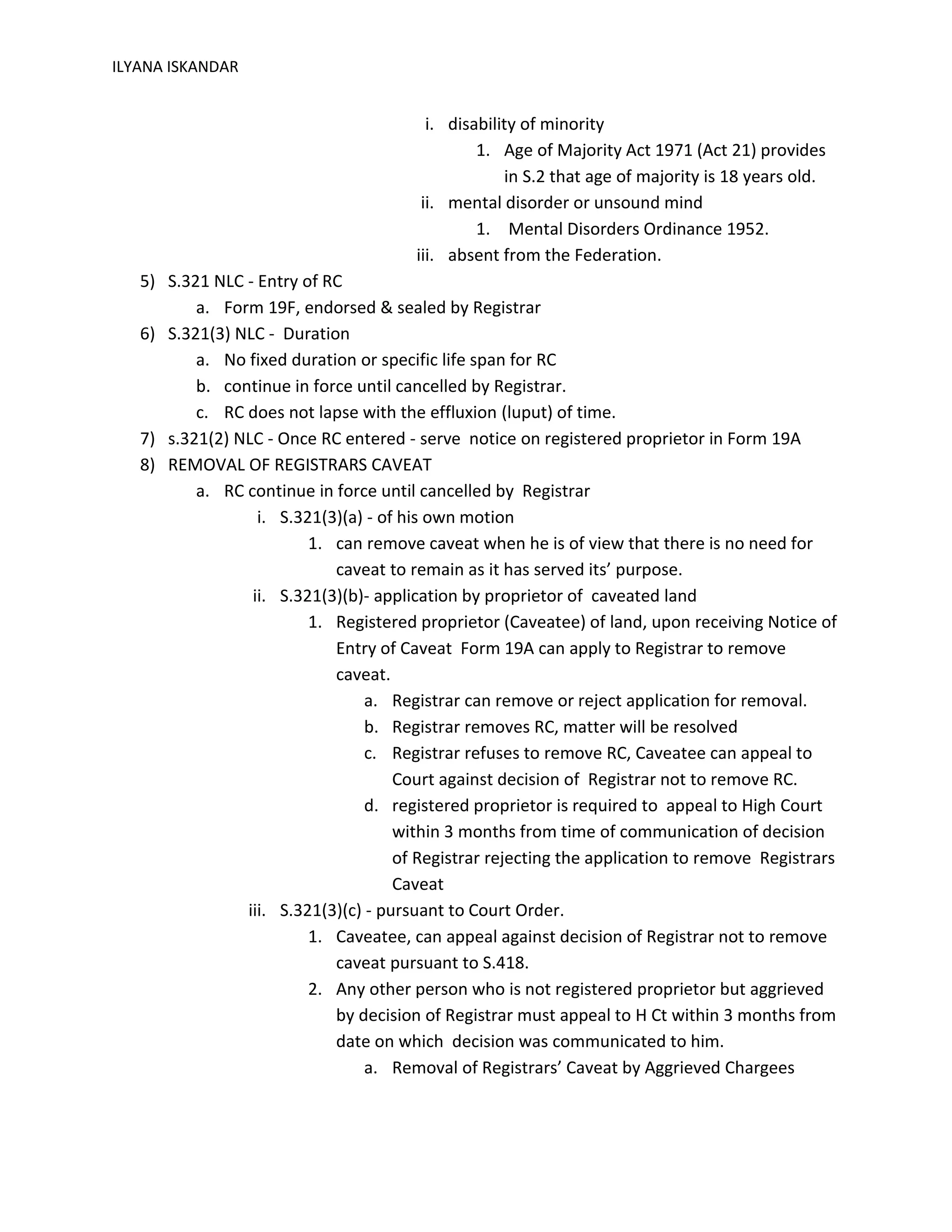 1) registrar caveat | PDF