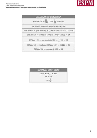 1 regras básicas de matemática | DOCX