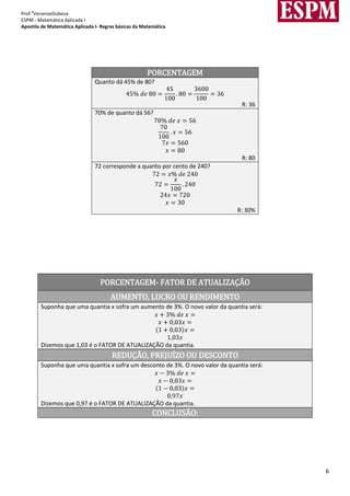 1 regras básicas de matemática | DOCX