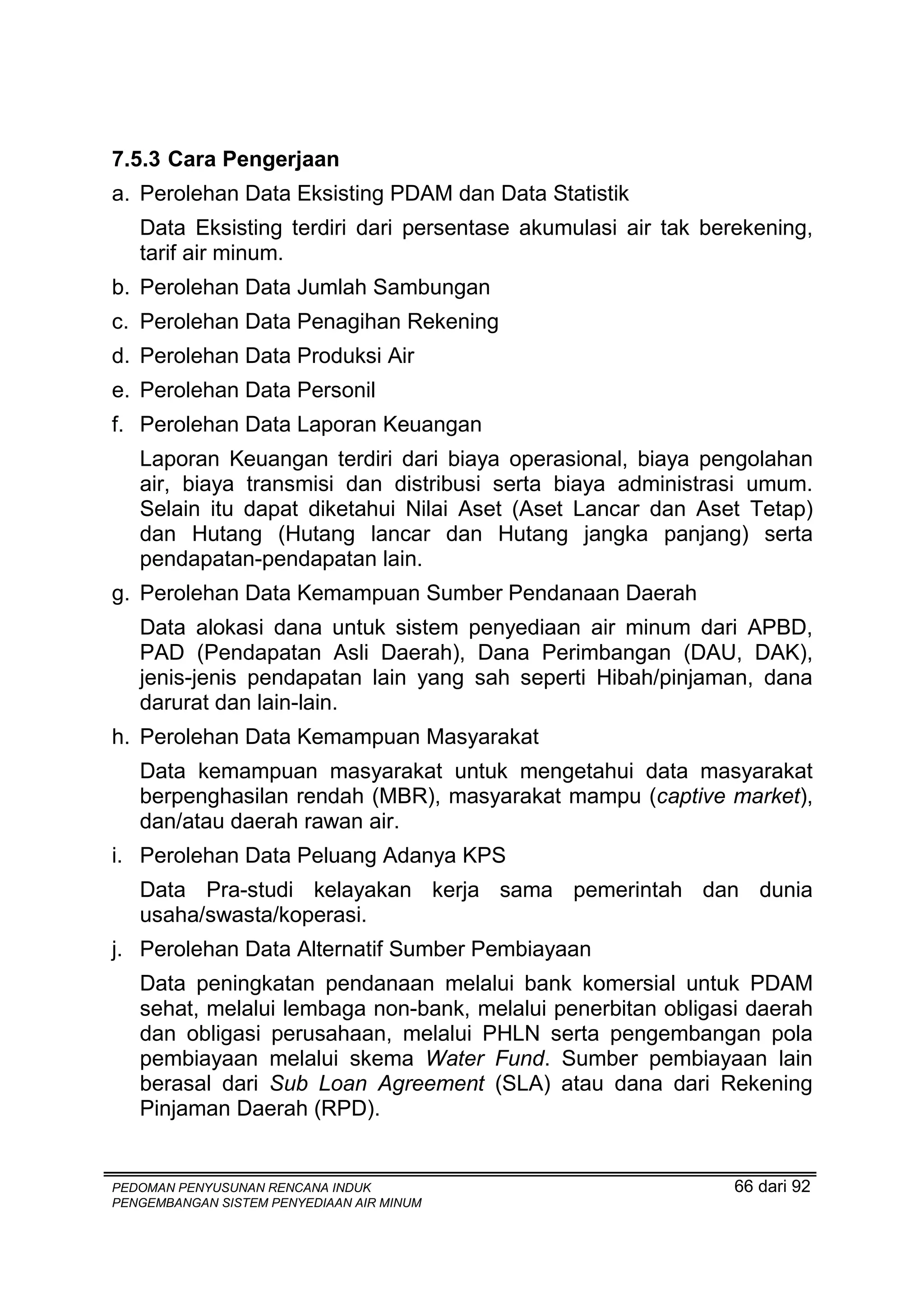 Pedoman Penyusunan Rencana Induk Pengembangan Sistem Penyediaan Air Minum | PDF