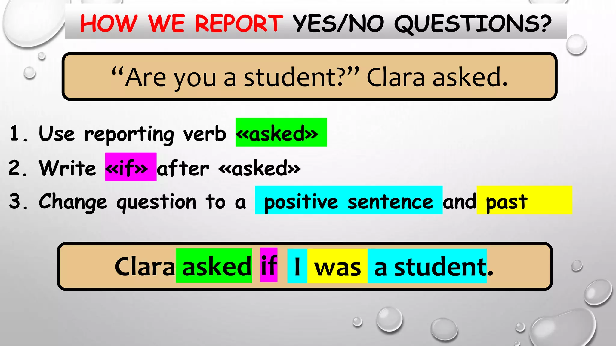 1 reported yes no questions (take a note) | PPTX