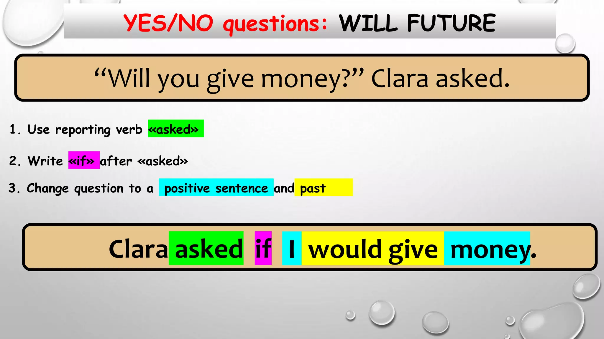 1 reported yes no questions (take a note) | PPTX