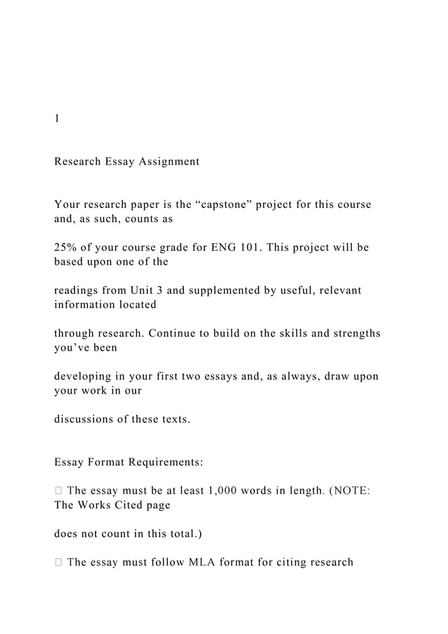 1 Research Essay Assignment Your research paper i.docx