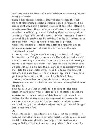 (1)Research involves measurement scales and there are four types.docx