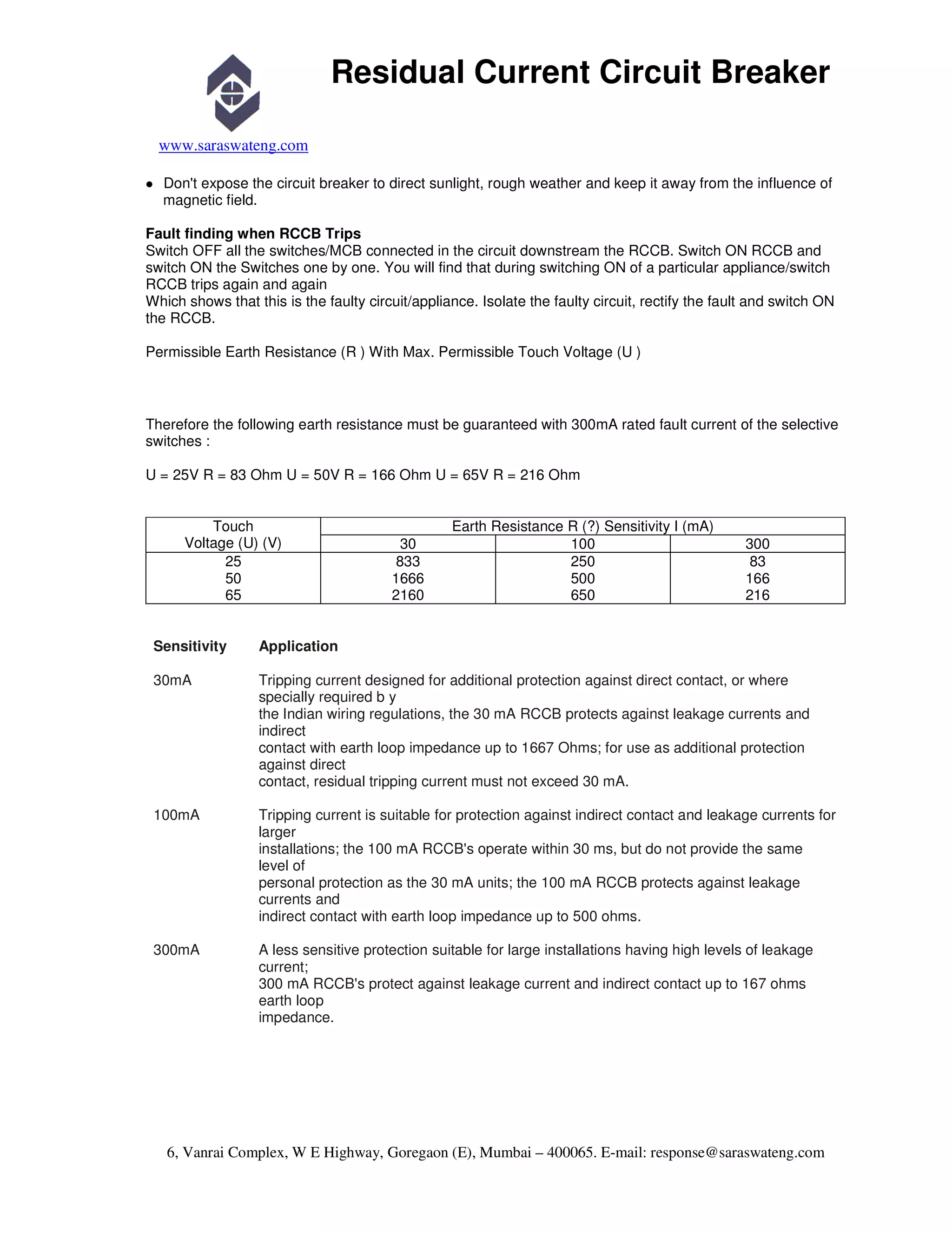 1 residual current circuit breaker (rccb) ( elcb) | PDF
