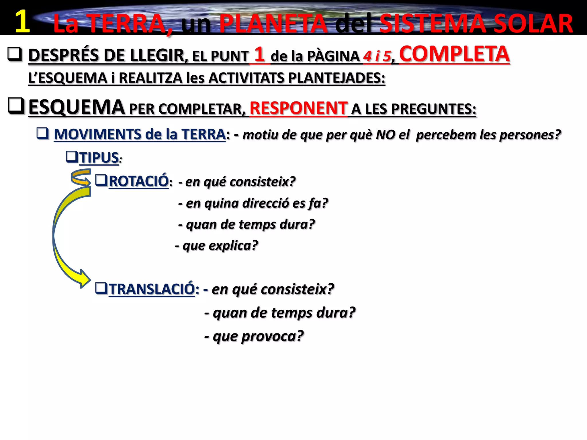 1r eso power point tema 1_el planeta terra_blog | PPTX