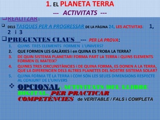 1r ESO TEMA 1: La TERRA un PLANETA SINGULAR | PPT