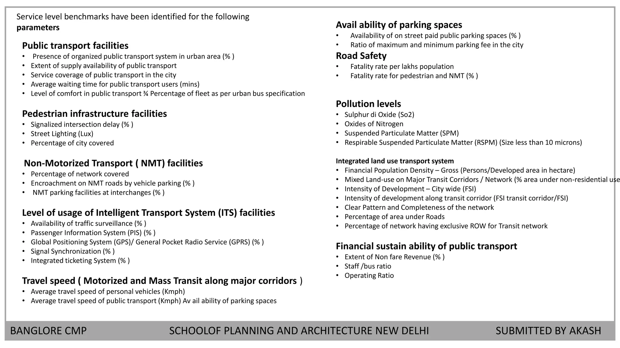 OVERVIEW OF BANGLORE CMP | PPTX