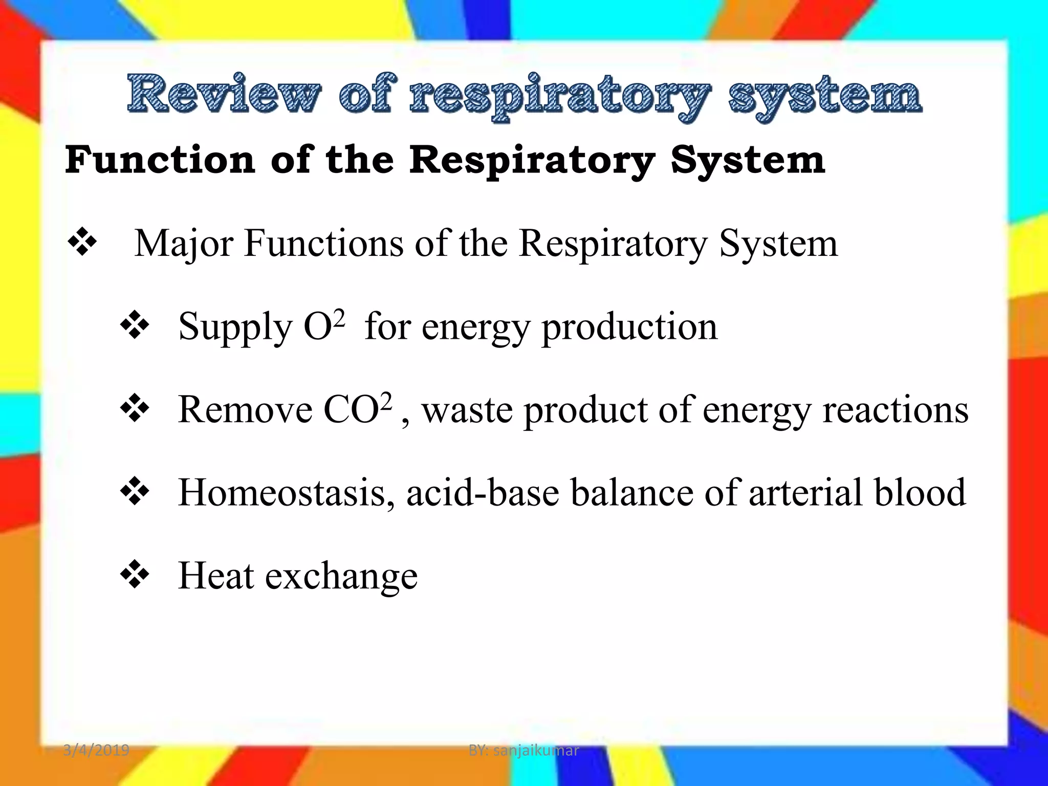Review of anatomy and physiology of respiratory system | PPTX