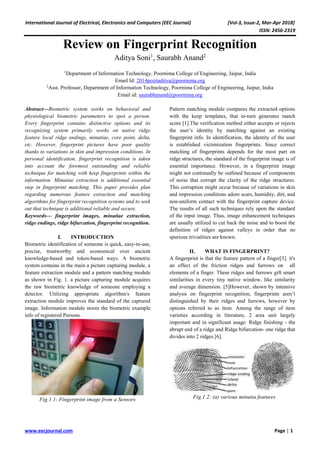 Review on Fingerprint Recognition | PDF