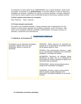 Proyecto ¡¡A DIBUJAR CON MI TABLET!! | DOCX