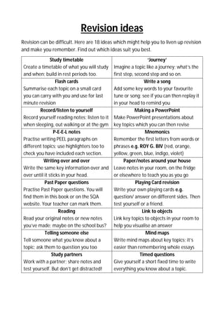1 revision ideas | PDF | Educational Assessment | Education