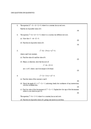 1 revision session for core 1 surds and quadratics | PDF