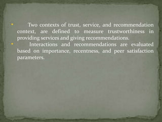 SORT Self Organizing trust model for peer to peer system | PPTX