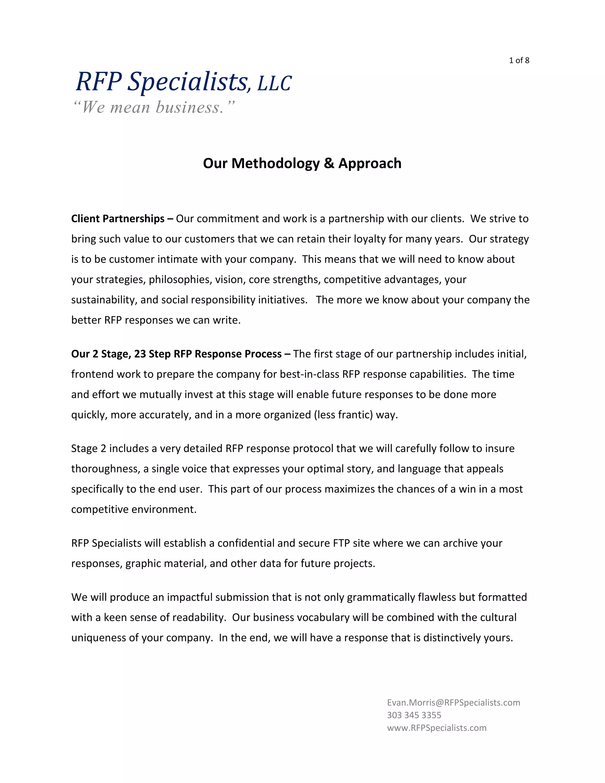 1 rfp specialists capabilities | PDF