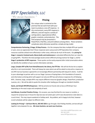 1 rfp specialists capabilities | PDF