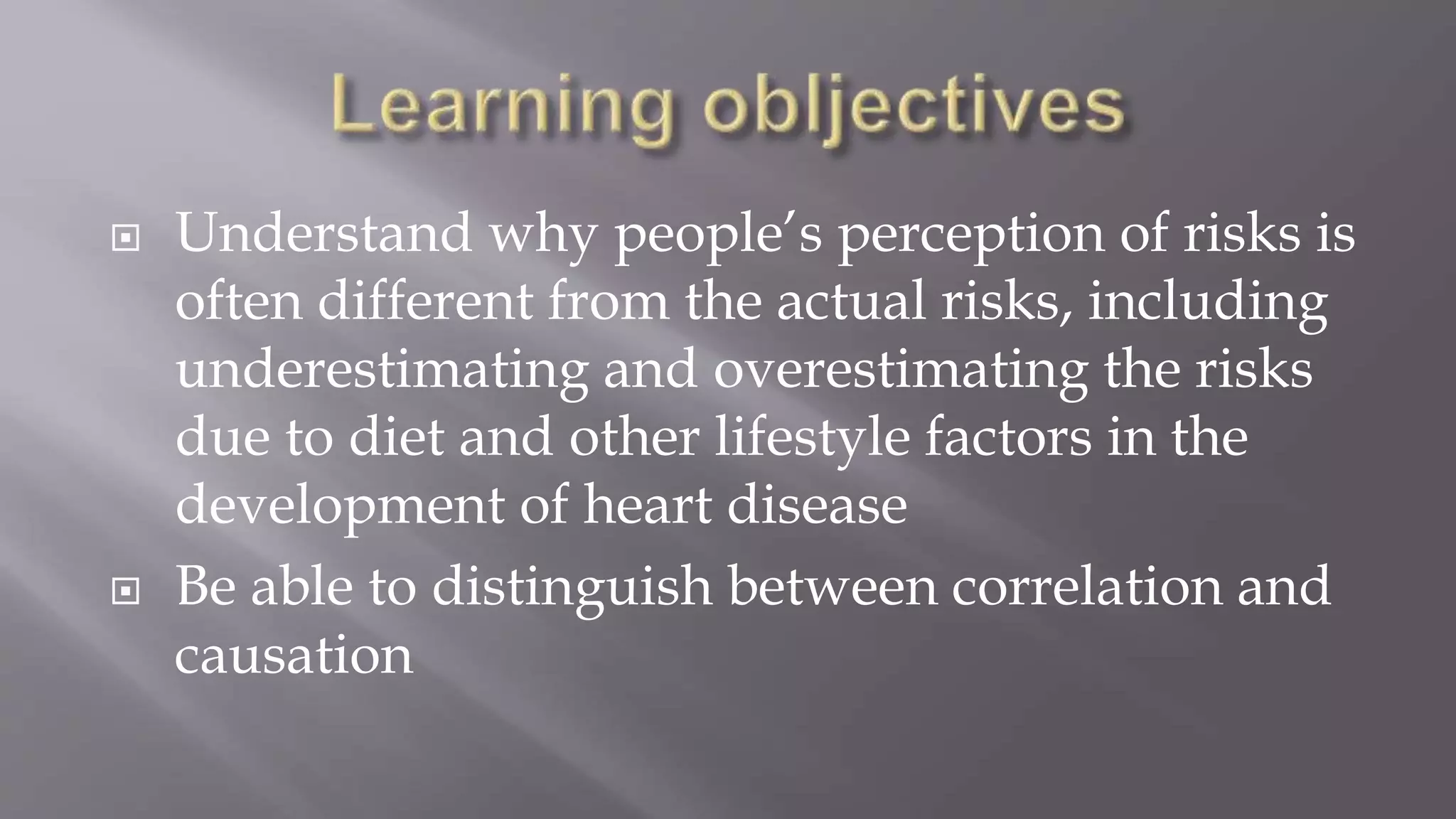 AS Biology-Risk, correlation and cause | PPTX