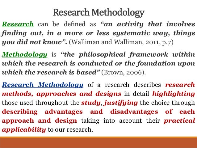 Aims and objectives of Research methodology