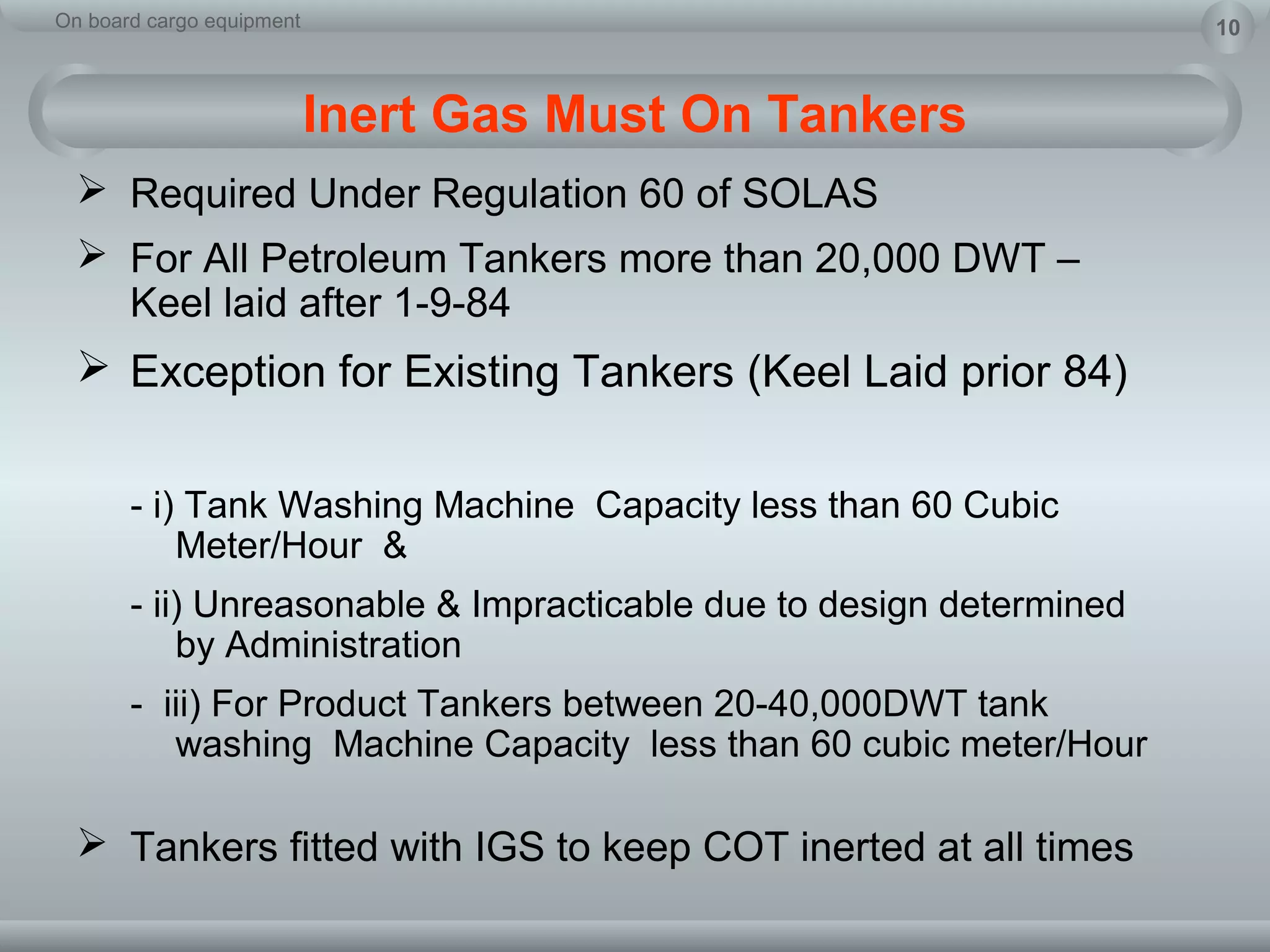 Ig system & equipment oil tankers | PPT
