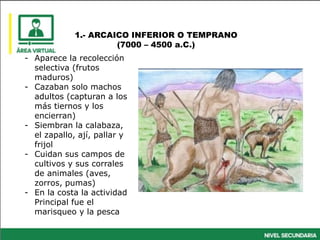 1 ro historia tema 1 - poblamiento del peru - periodo arcaico | PPTX