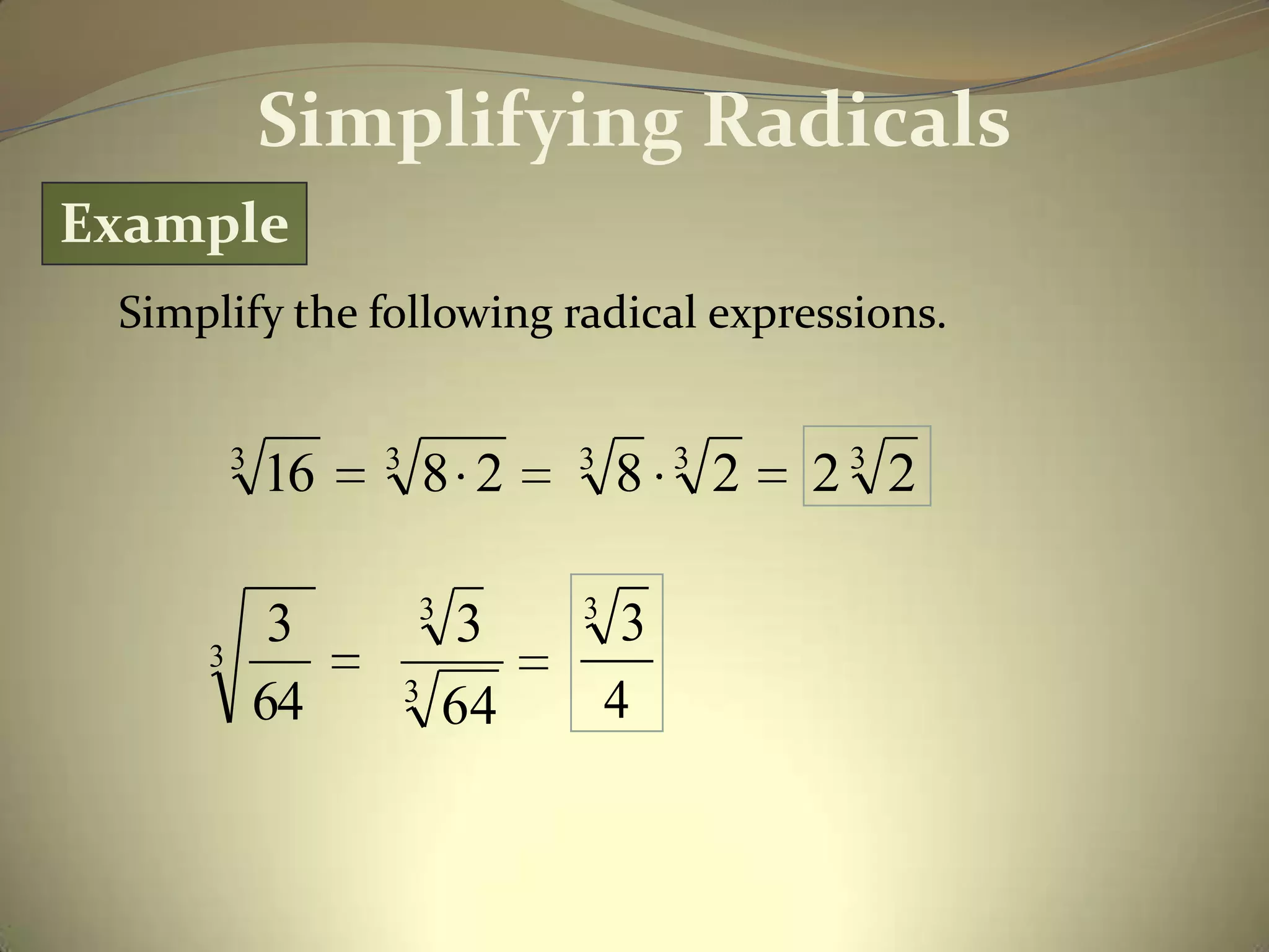 Roots and Radicals | PPTX