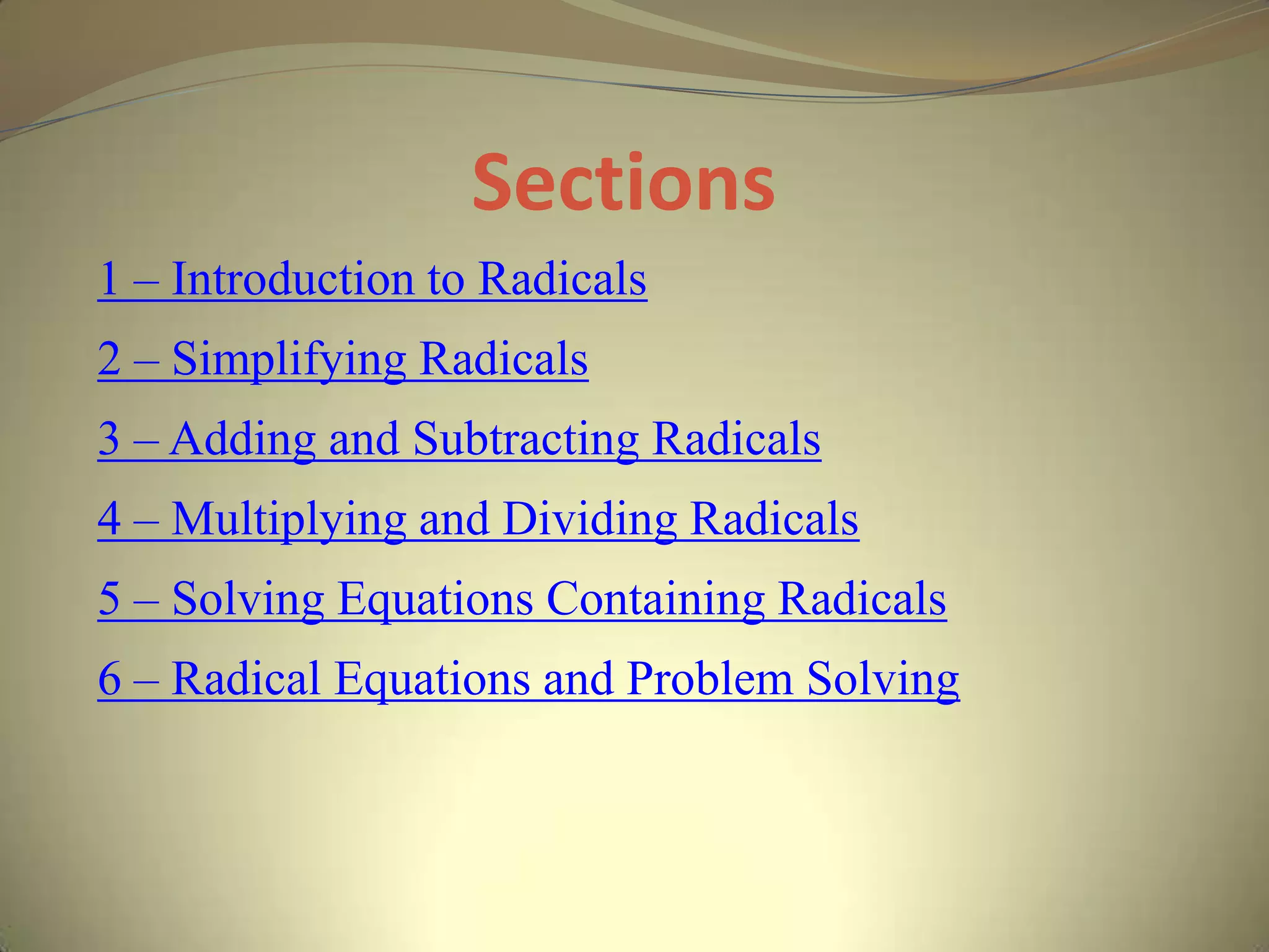 Roots and Radicals | PPTX