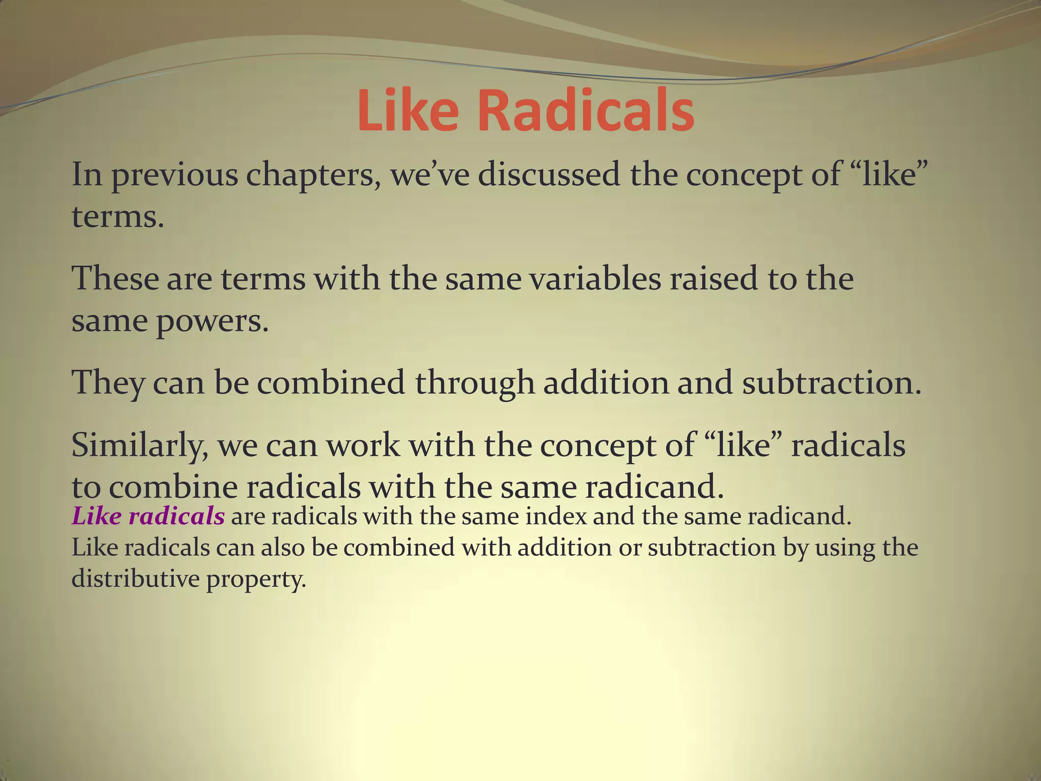 Roots and Radicals | PPTX