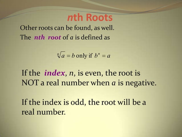 Roots and Radicals | PPTX | Physics | Science